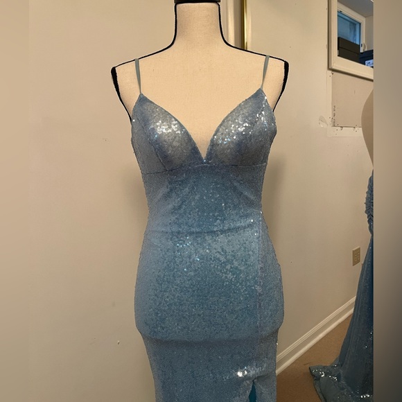 Sherri Hill | Dresses | Sparkly Baby Blue Prom Dress | Poshmark